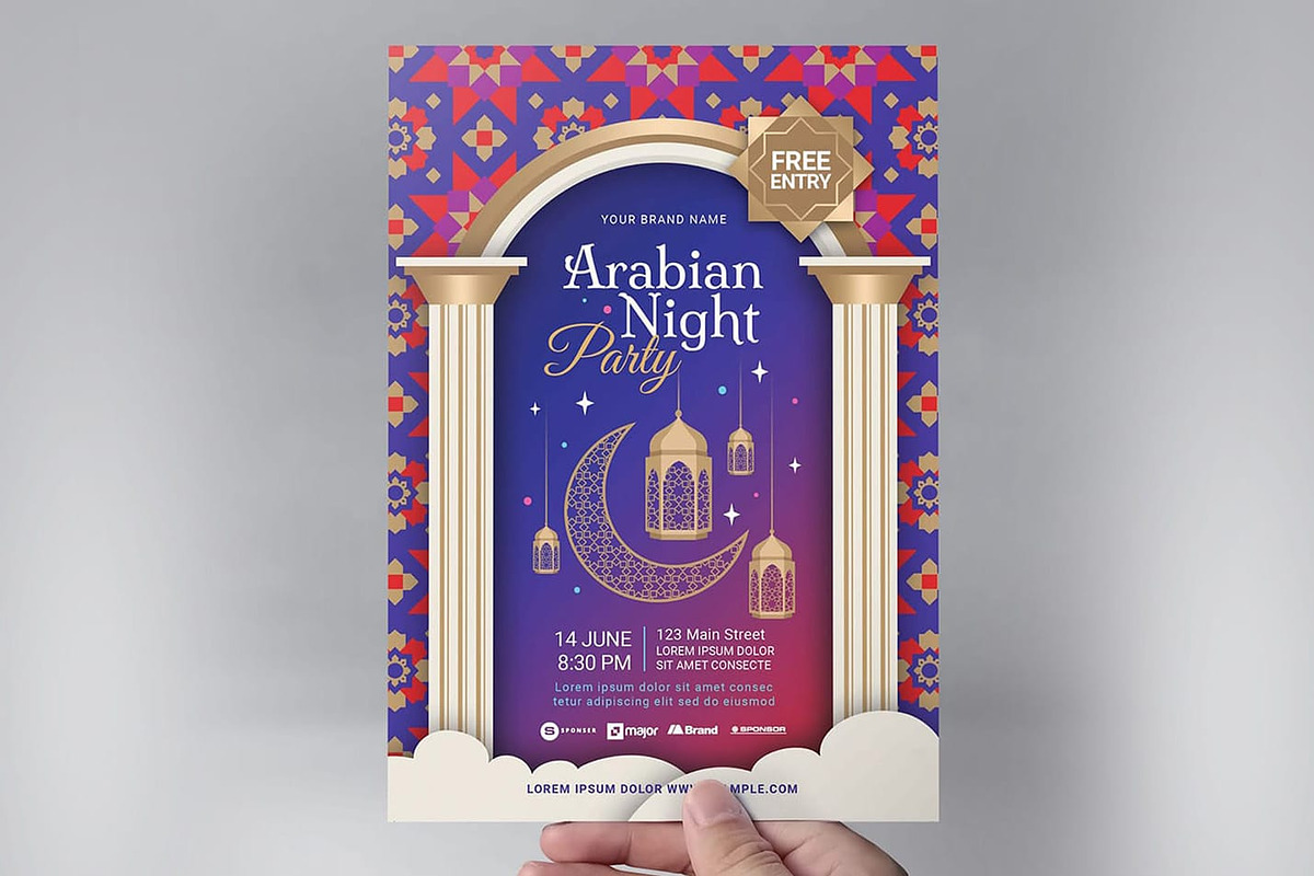 Arabic Flyer Template, a Flyer Template by BrandPacks | Creative Market