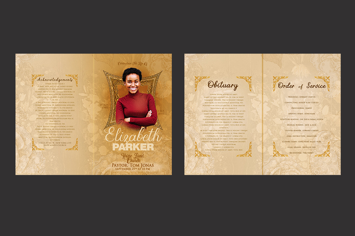 Funeral Porgram Template, a Flyer Template by DSGraphicDesign