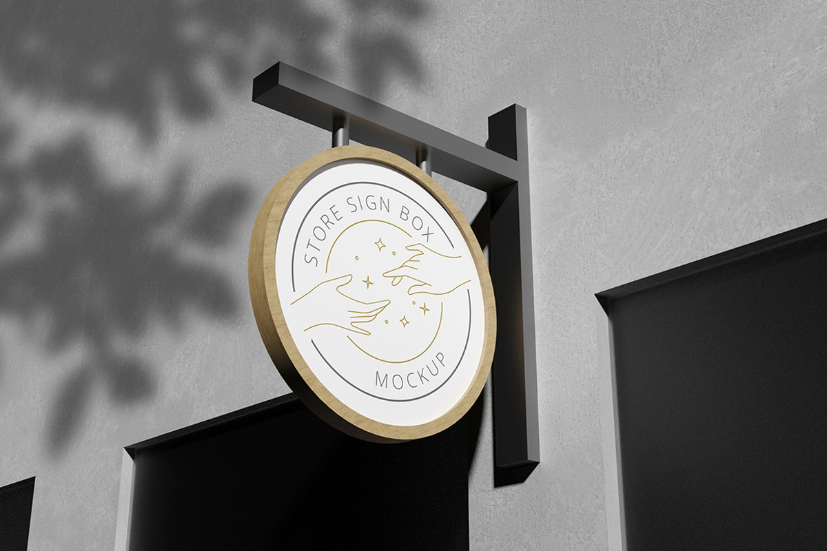 Industrial Store Sign Box Mockup