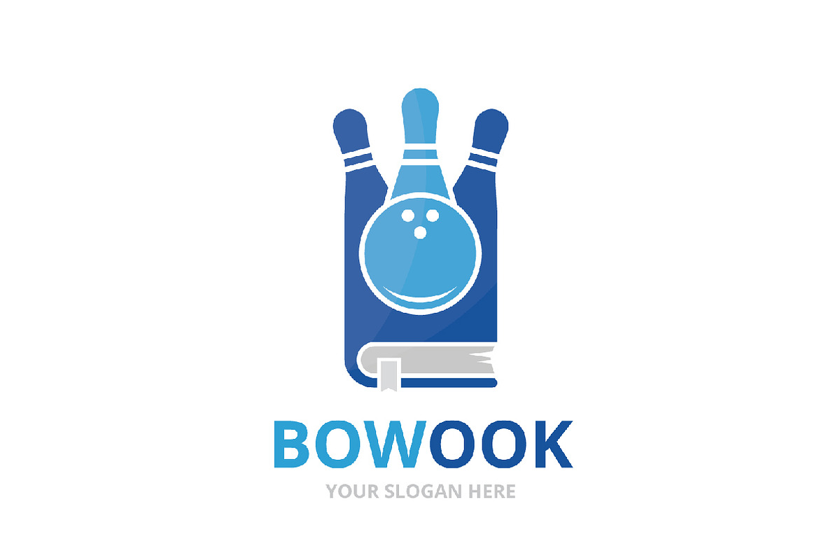 Vector bowling and book logo, a Branding & Logo Template by GraphiShop