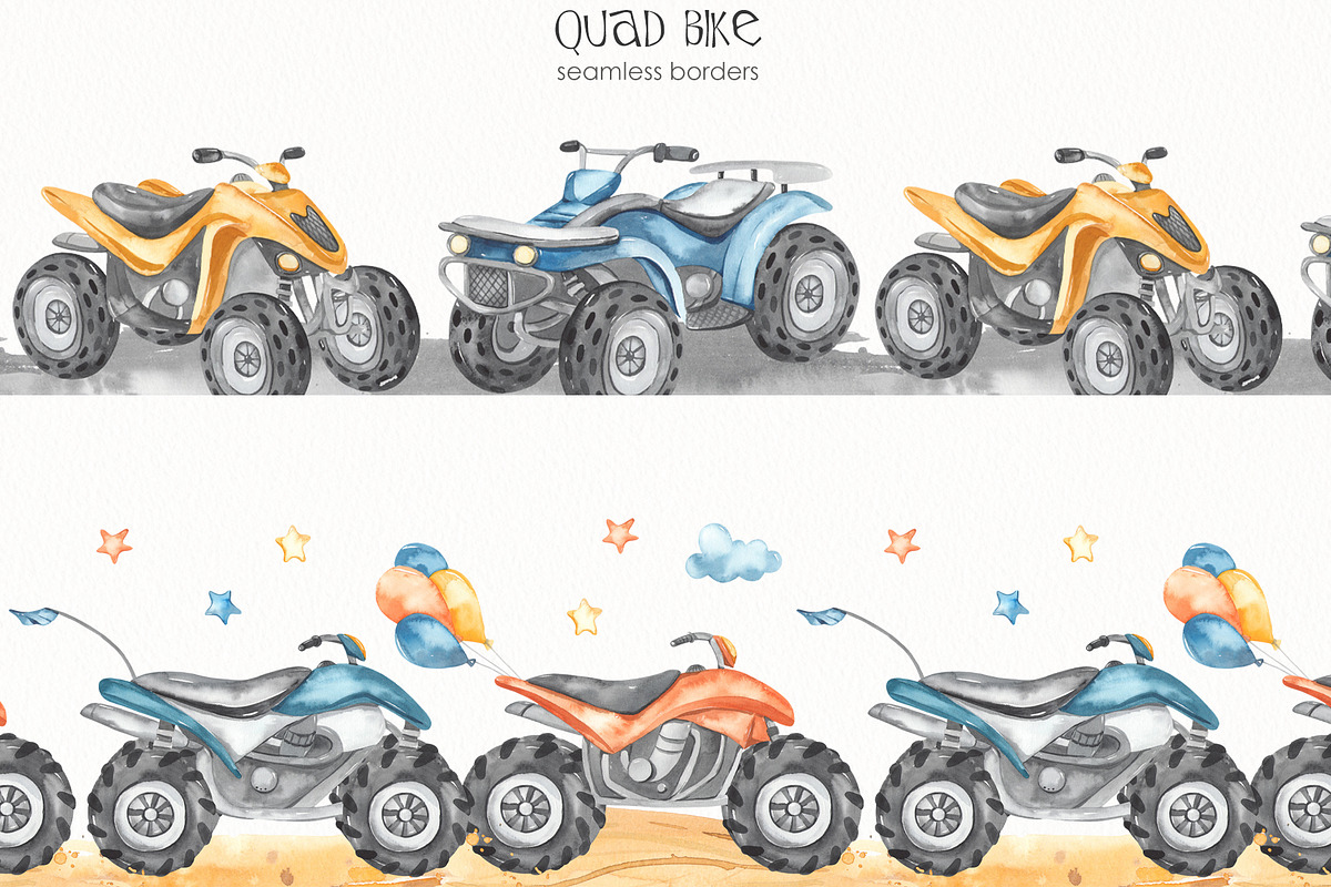 Quad bikes watercolor