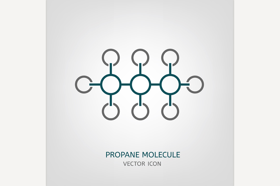 Propane Molecule Icon, an Outline Icon by Anna's Shop