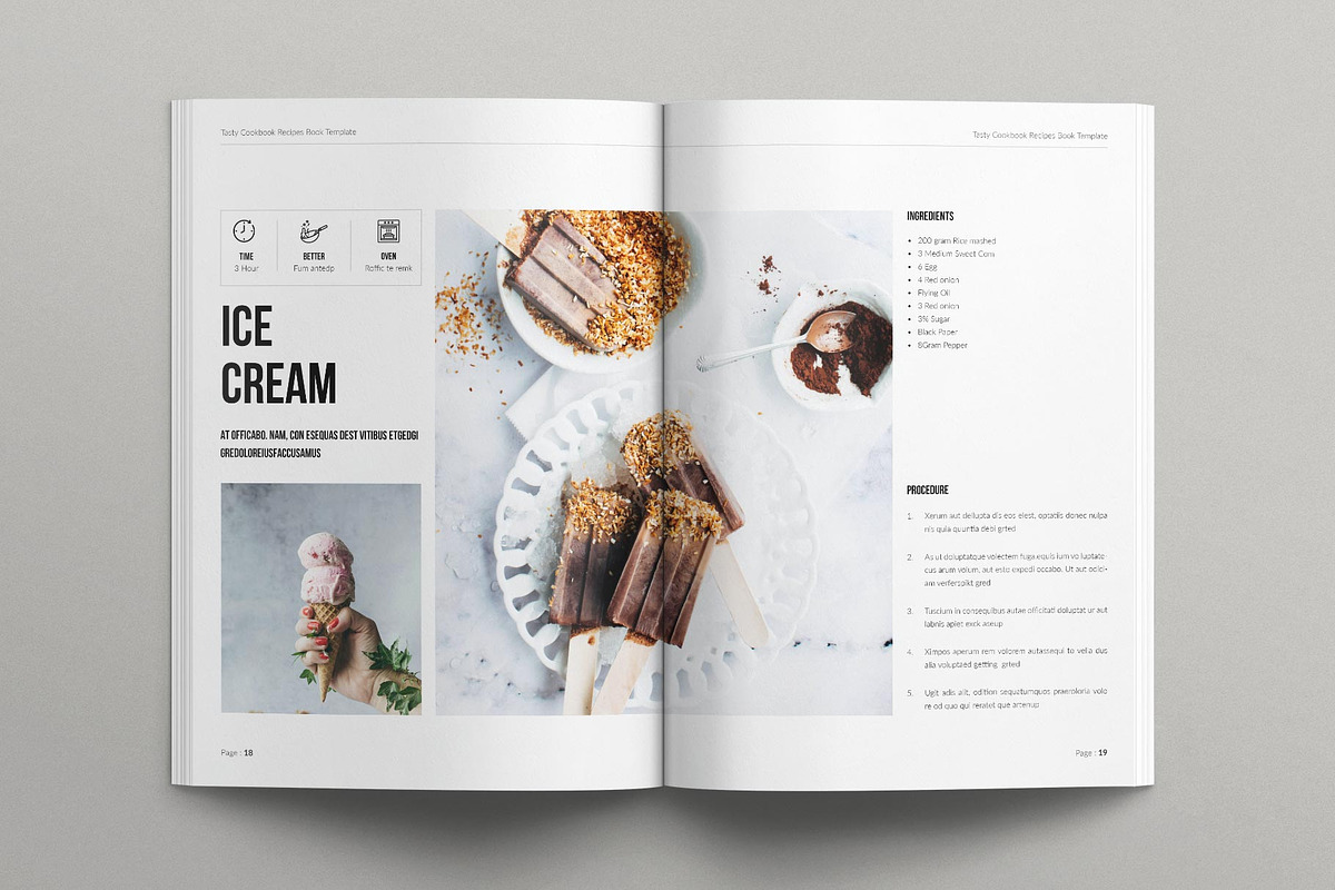 Tasty Cookbook Recipes Book, a Brochure Template by E-Type