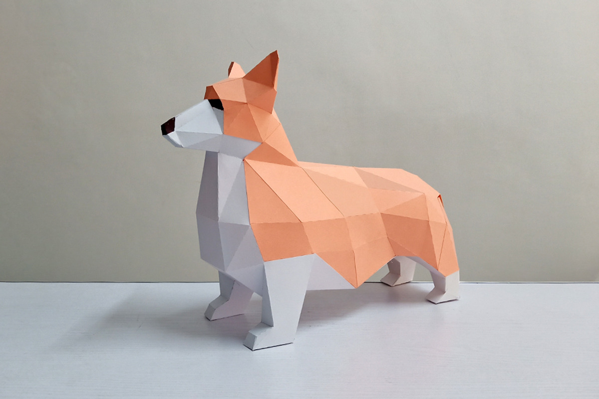 DIY Corgi dog - 3d papercraft, a Templates & Theme by PAPER amaze