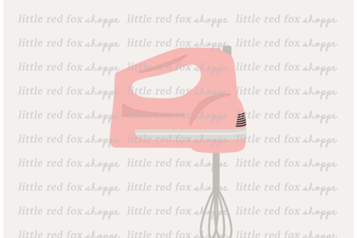 Hand Mixer Clipart, a Food Illustration by Little Red Fox Shoppe