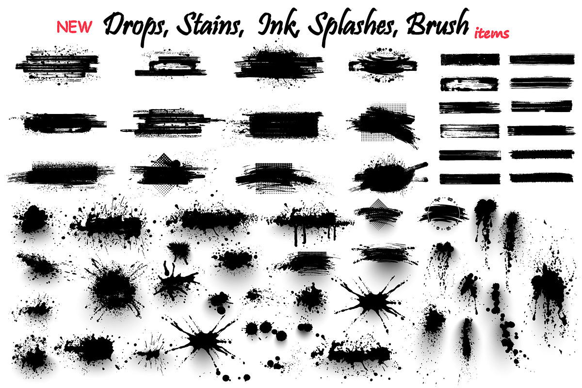 Drops, stains, ink, splashes, brush, a Brush Add-On by ZinetroN