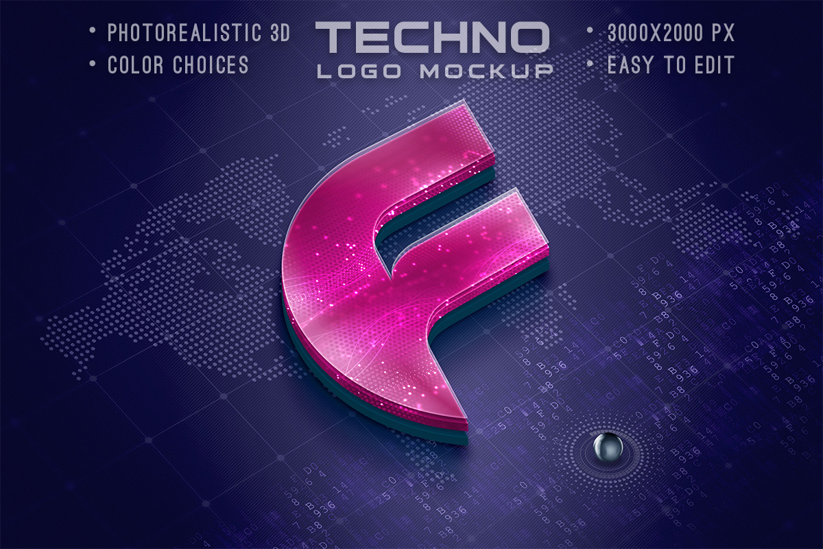 Techno Logo Mockup
