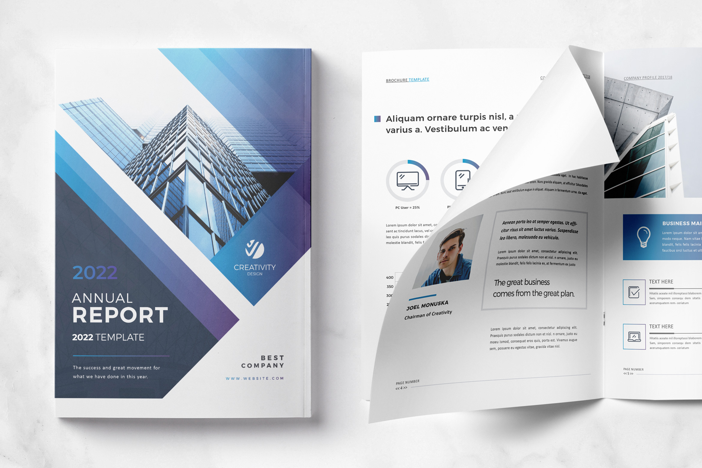 Annual Report | Ms Word & InDesign, a Brochure Template by Creativity ...