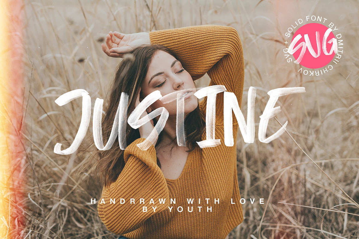Justine SVG font, a Handwritten Font by supfonts
