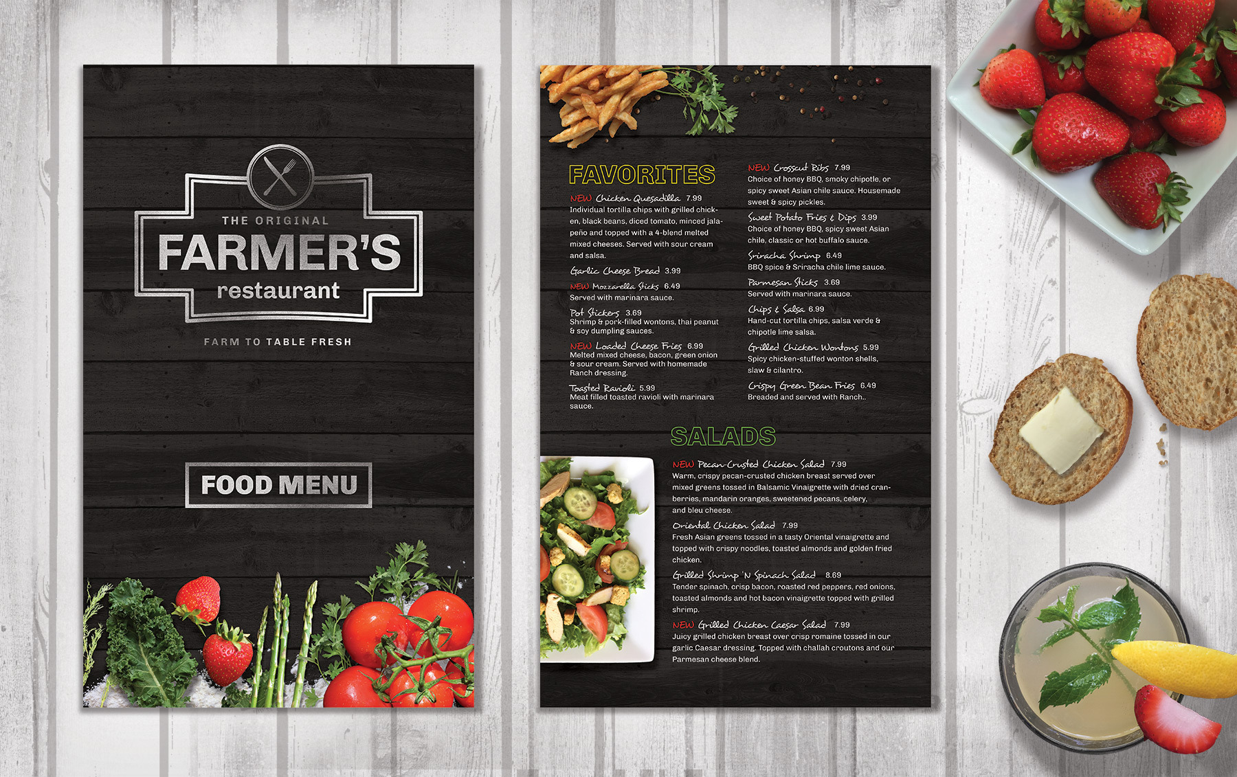 Restaurant Food Menu - Fresh, a Brochure Template by Nathan Knight Design