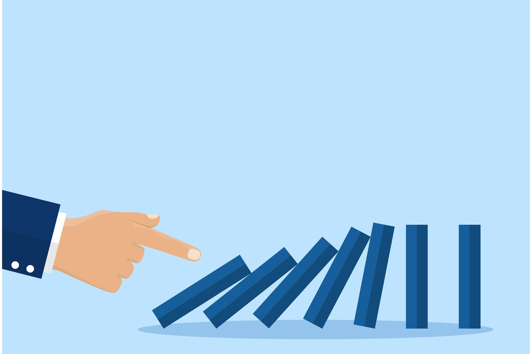 domino effect. Chain reaction, a Work Illustration by ModVector