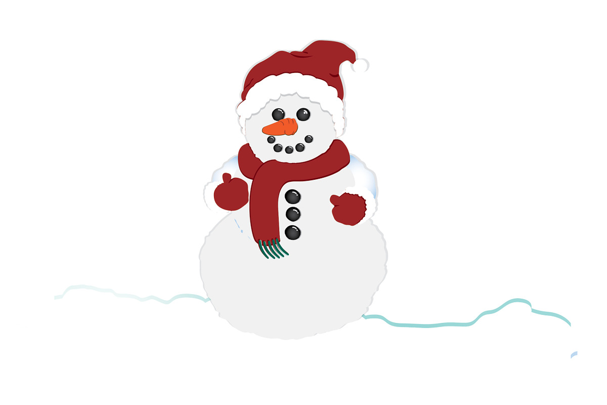 Cute Christmas Snowman Illustration, a Decorative Illustration by ...