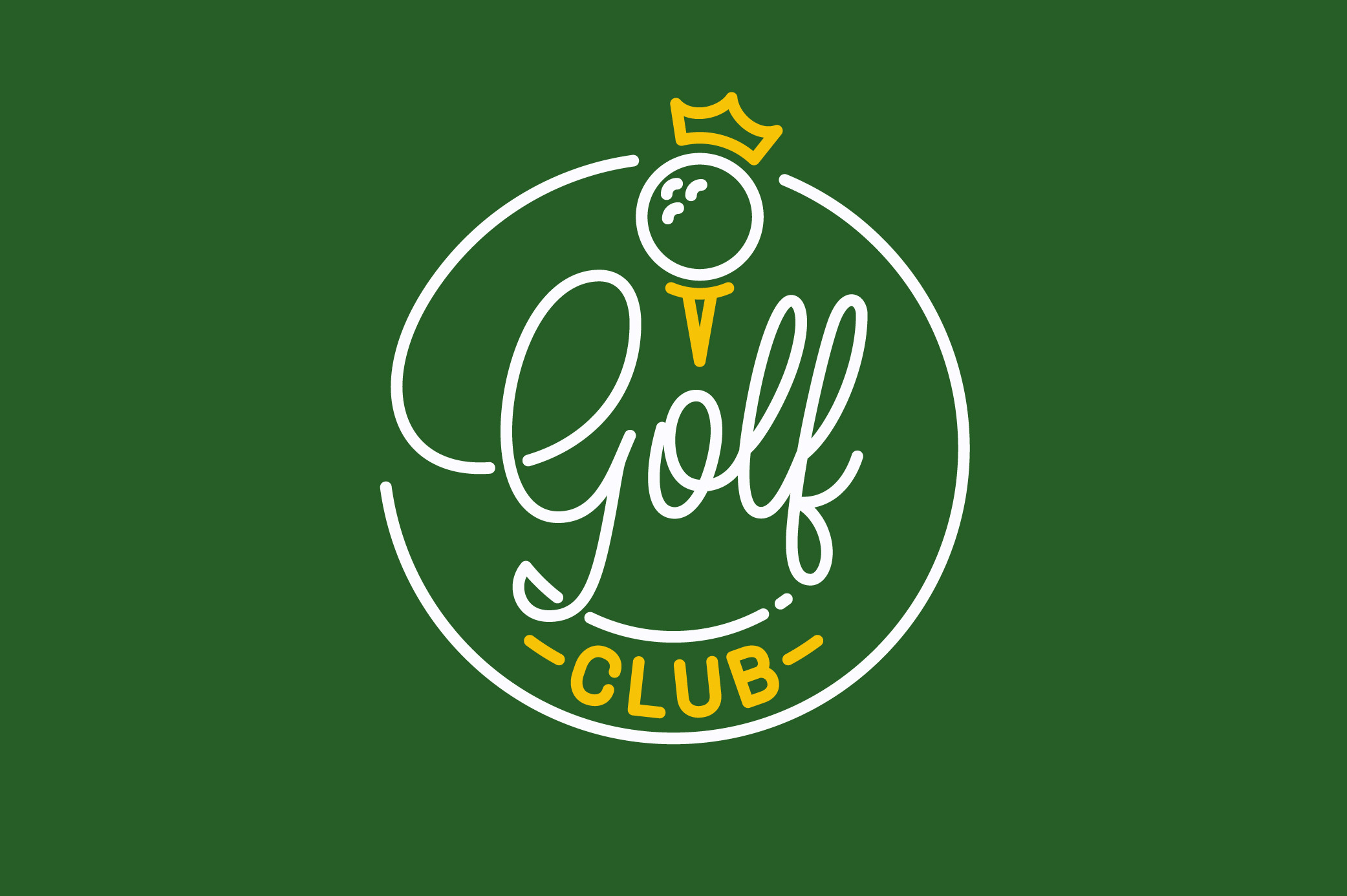 Golf club logo. Round linear logo. | Object Illustrations ~ Creative Market