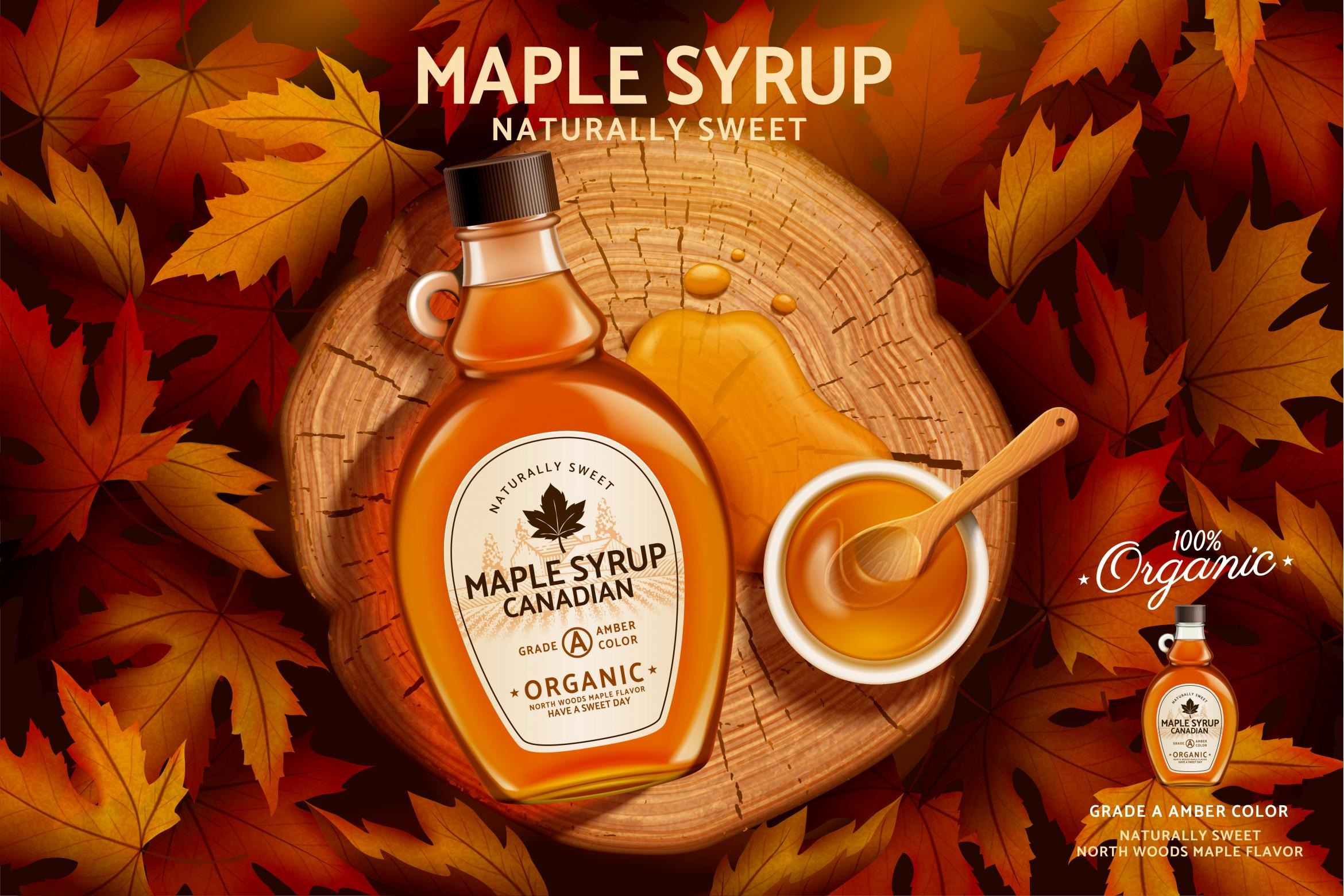 Canadian maple syrup ad | Food Illustrations ~ Creative Market