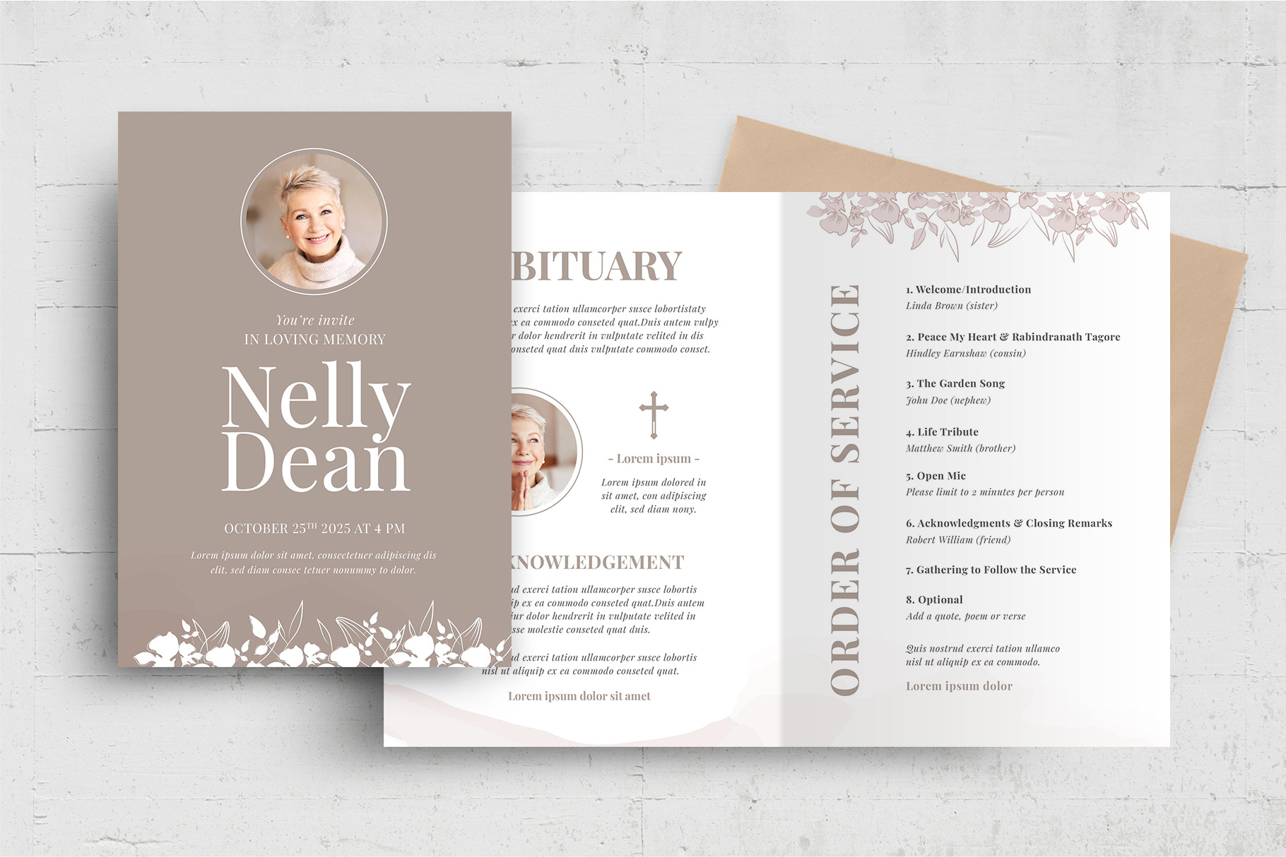 Funeral Service Brochure Template, a Flyer Template by BrandPacks