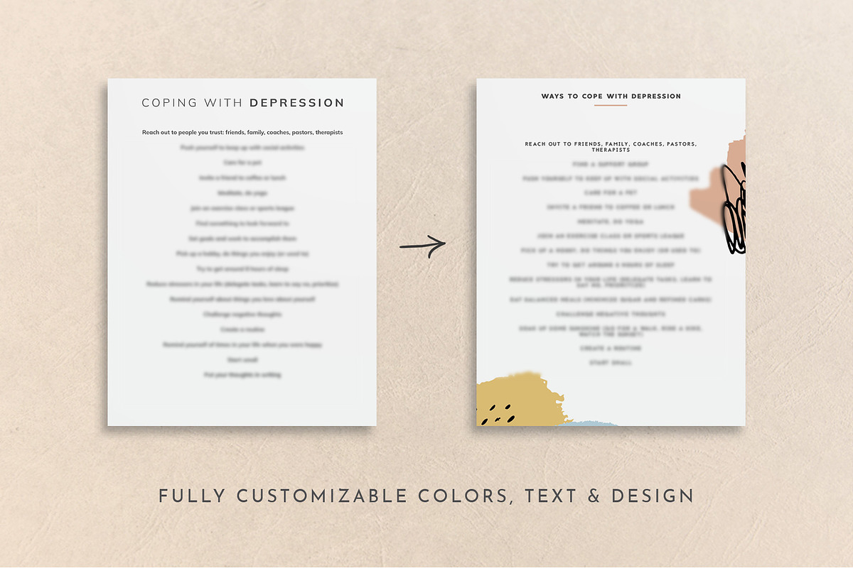 Template: Depression Workbook, a Stationery Template by Nautical Notebooks