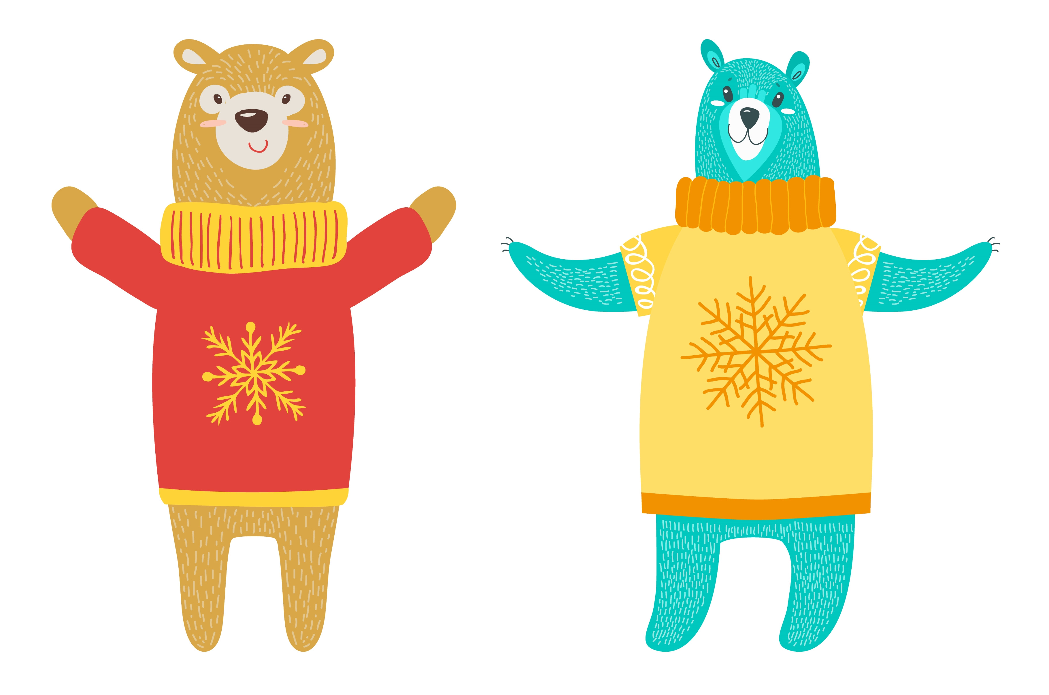 Bears Wearing Sweaters on Vector, an Object Graphic by robuart ...