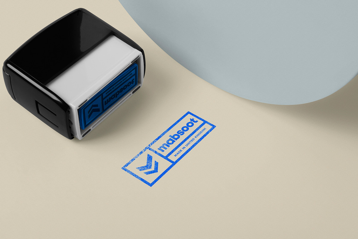 Self Inking Stamp Logo Mockup, a Product Mockup by DesignNeutrons
