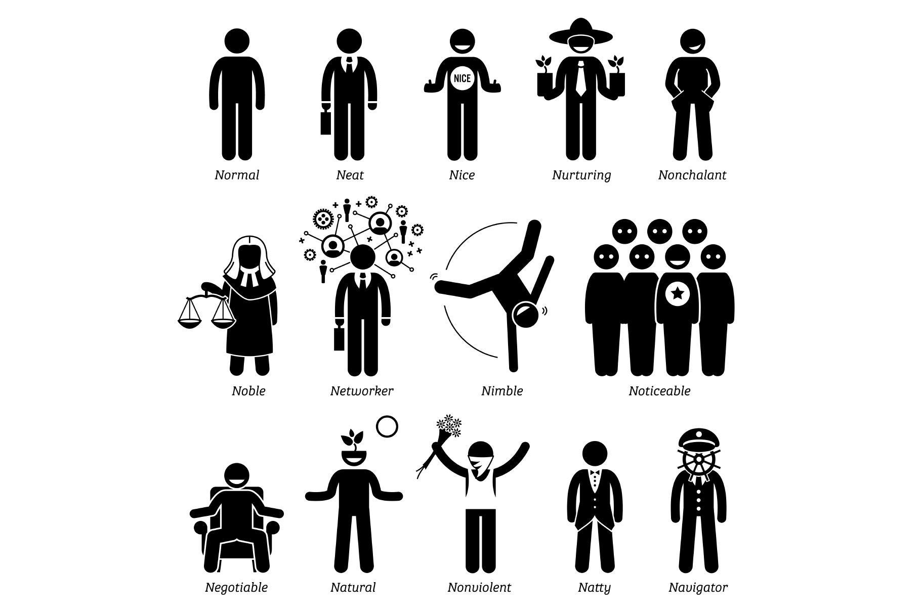 Positive Personality Character Trait, an Icon by Leremy Stick Figures