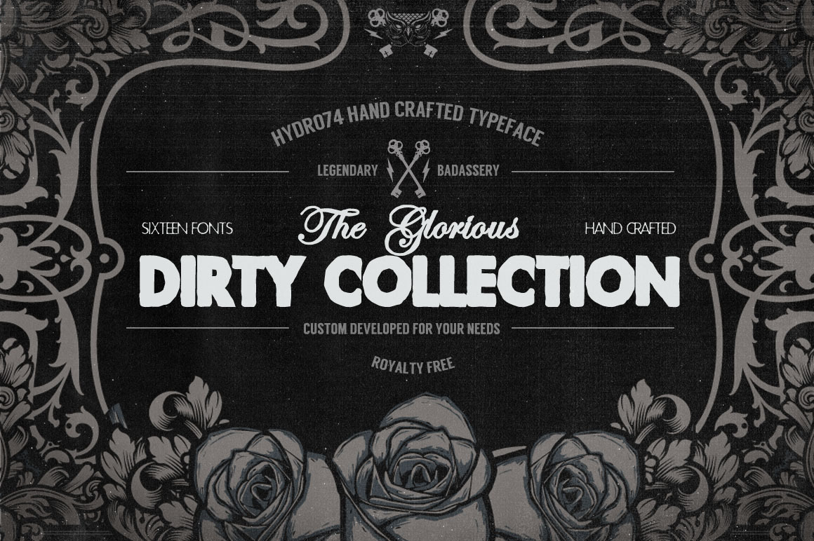 The Dirty Collection - 16 Fonts, a Font by Hydro74