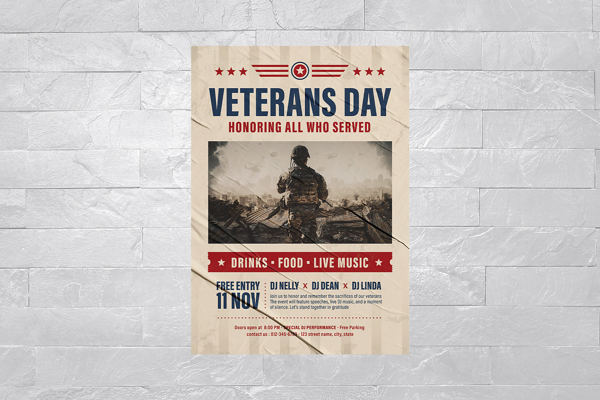 Veterans Day Flyer Template, a Flyer Template by BrandPacks