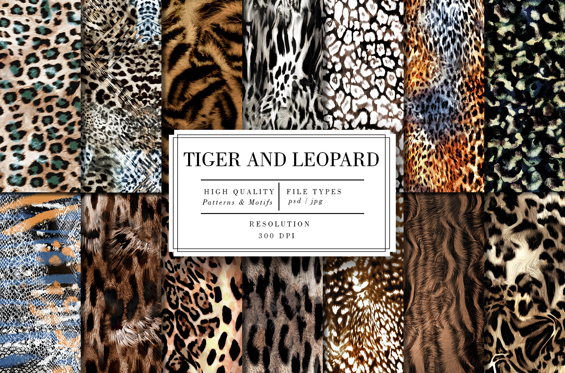 Tiger and Leopard, a Pattern Graphic by Luiz da Rolt Grathwohl