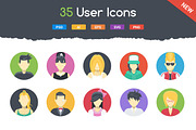35 Flat User Icons, an Icon by Flat Icons