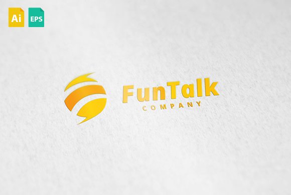 FunTalk Logo, a Branding & Logo Template by Schneider Design Store