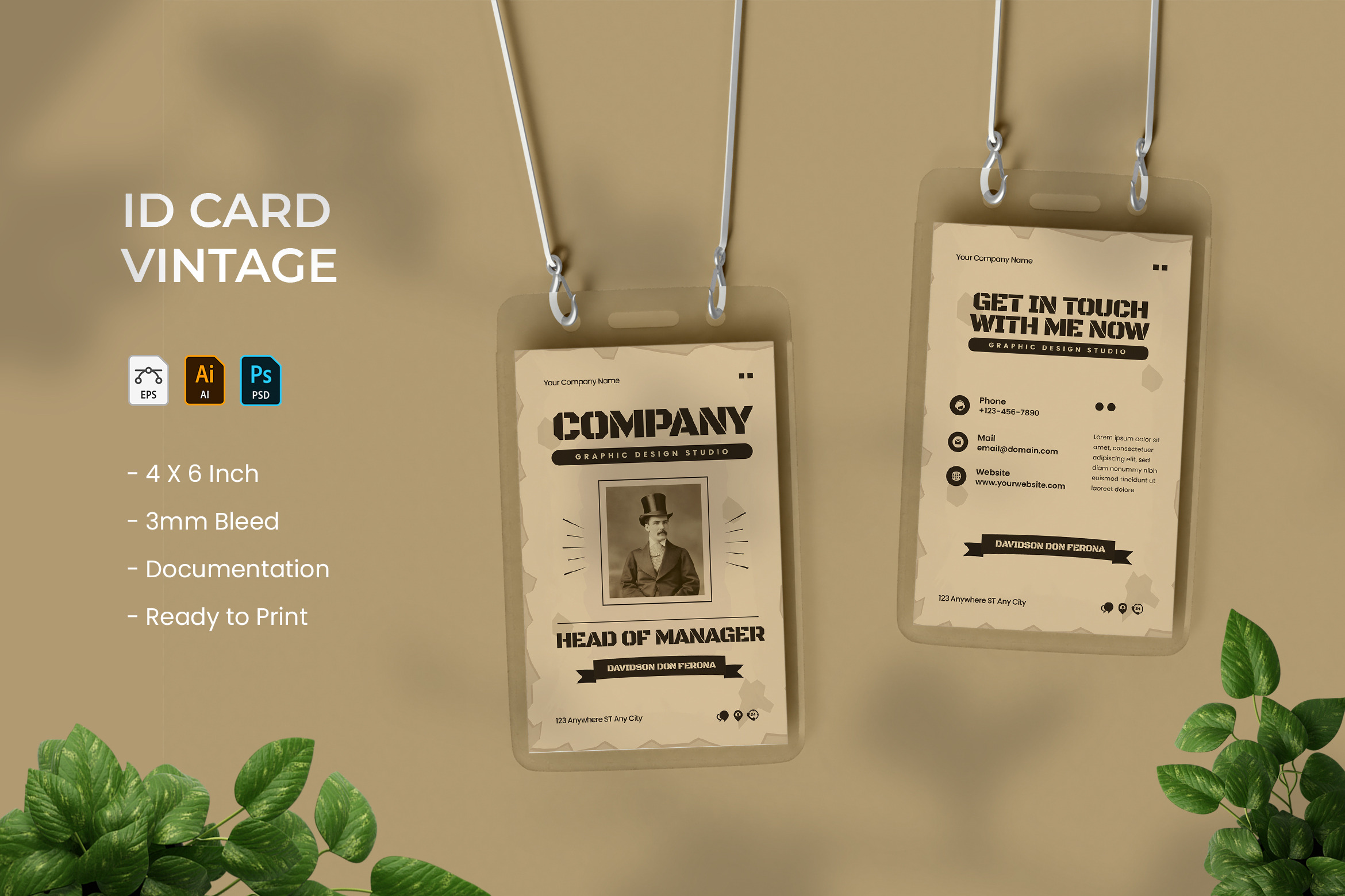 Vintage - ID Card, a Print Template by VUNIRA