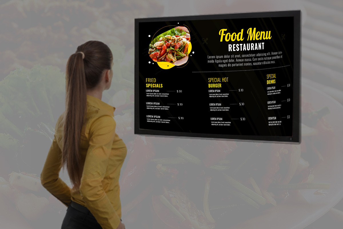 Digital Menu Board Design, a Stationery Template by MRI STUDIO ...