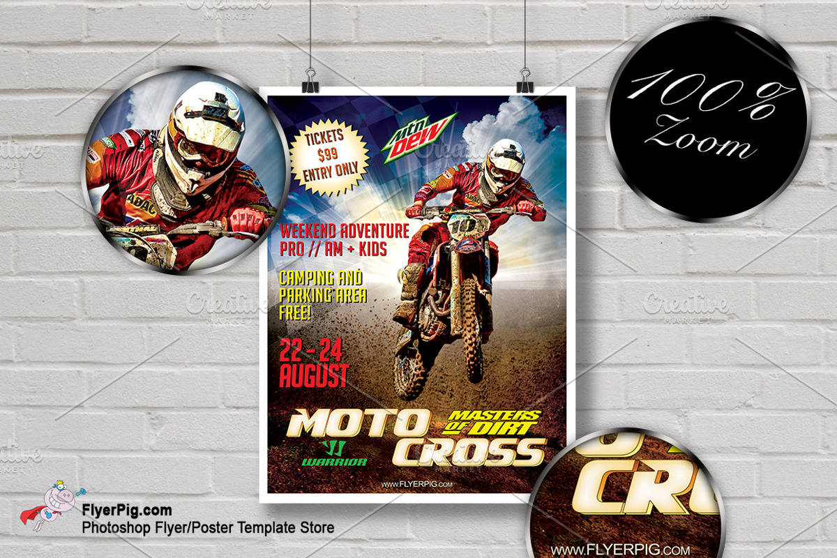 Motocross Flyer, a Flyer Template by FlyerPig