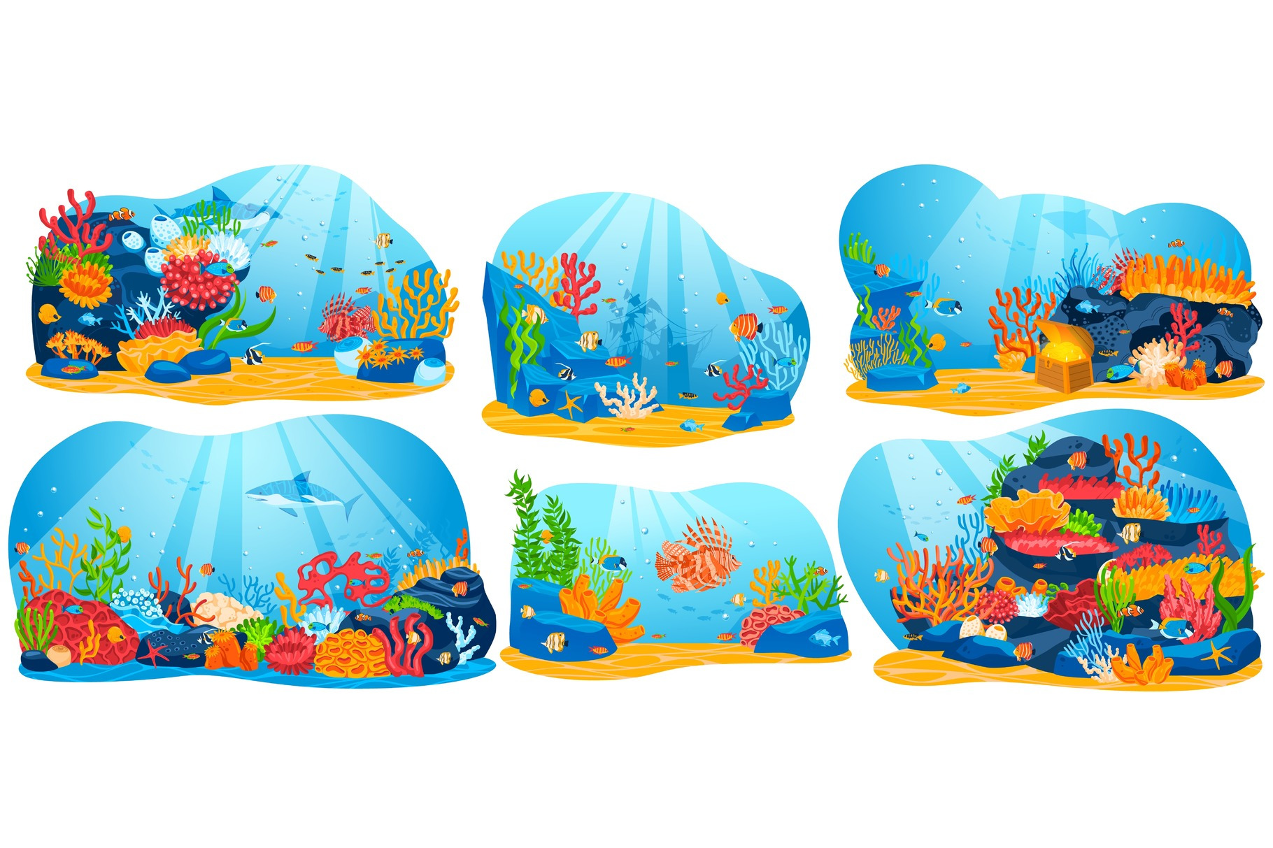 Coral reef, underwater sea life, an Animal Illustration by seahorsevector