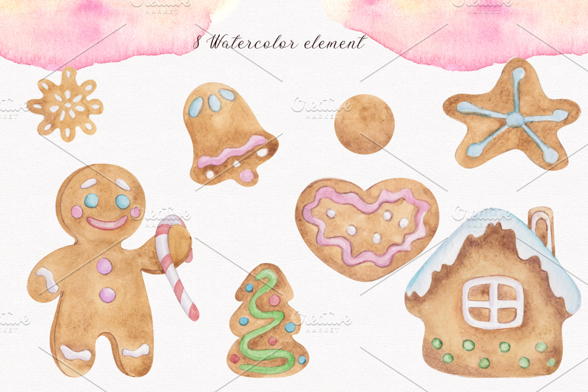 Cute gingerbread., an Illustration by ma_i_vi