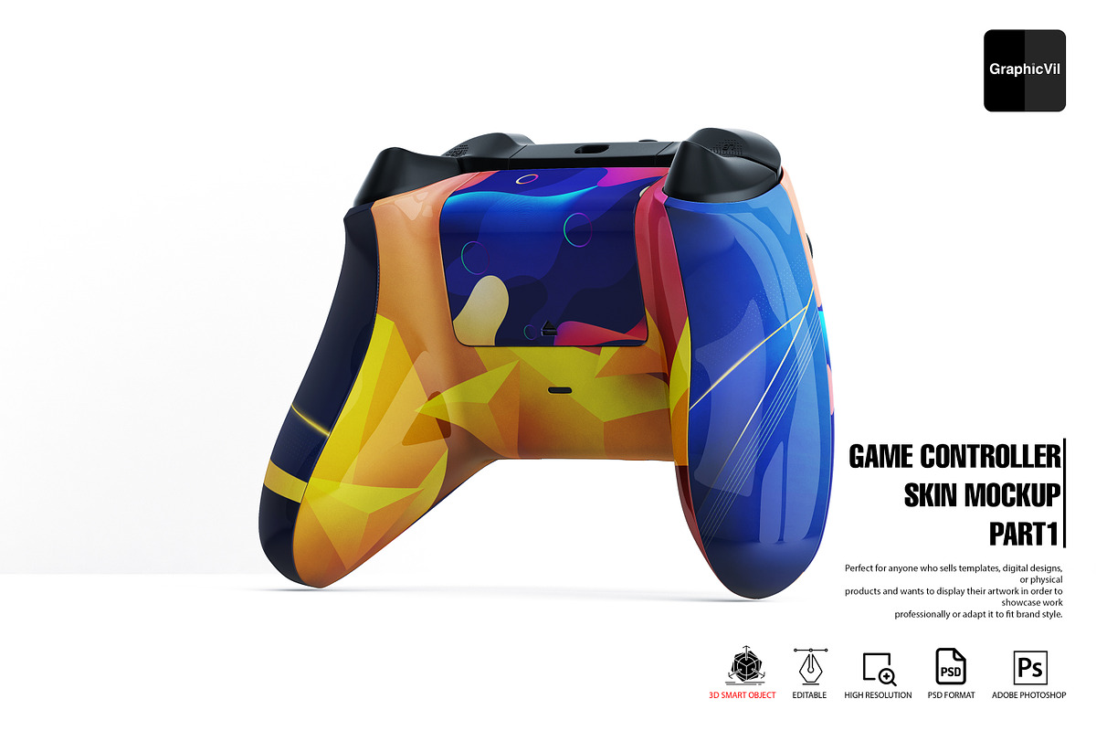 Game Controller Skin Mockup Part 1, a Household Mockup by GraphicVil