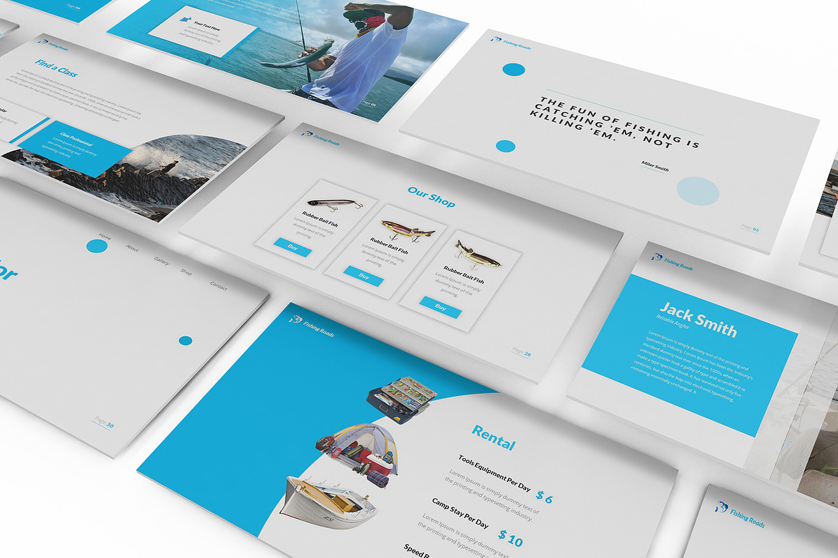 Fishing Powerpoint Template, a Presentation Template by Formatika Studio