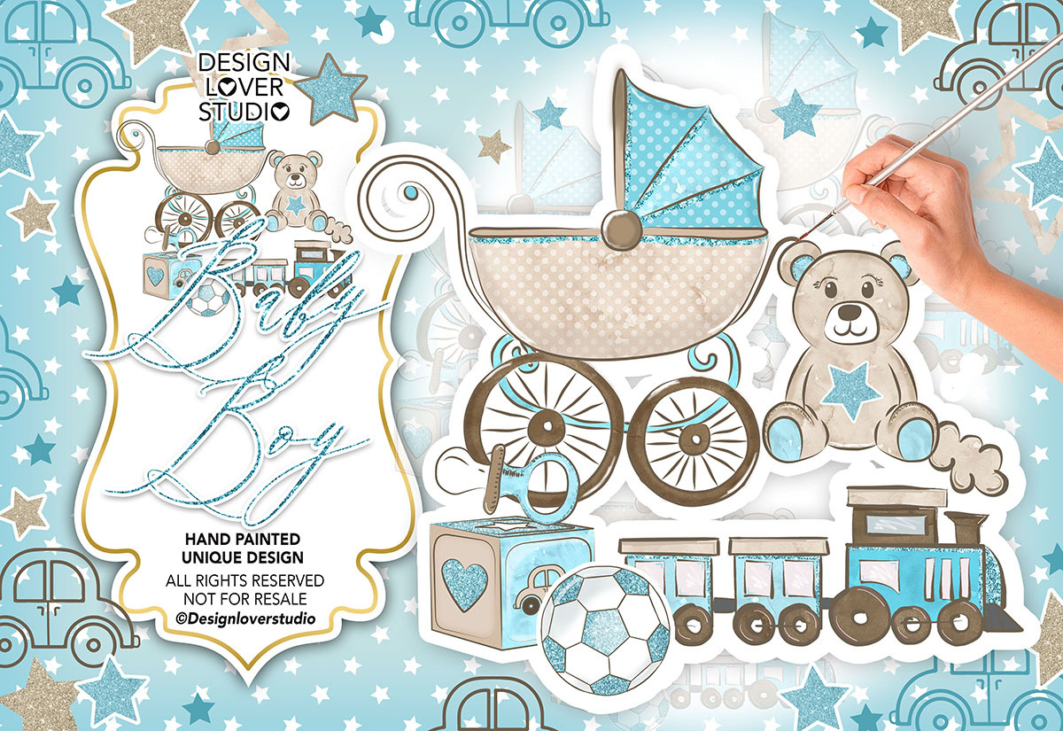 Baby Boy design, a Decorative Illustration by designloverstudio