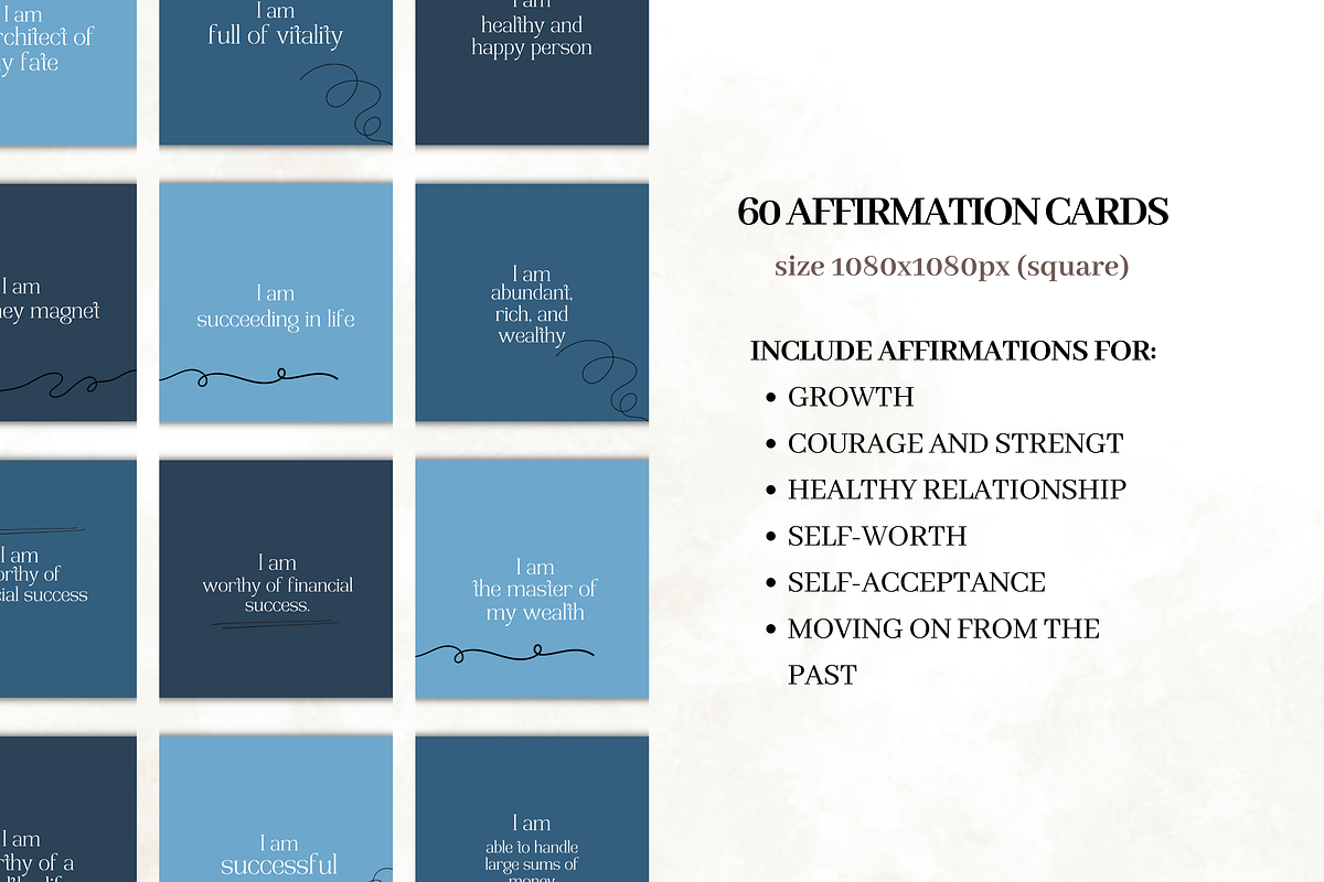 Affirmation Card Deck Canva Template, a Templates & Theme by Digital By ...