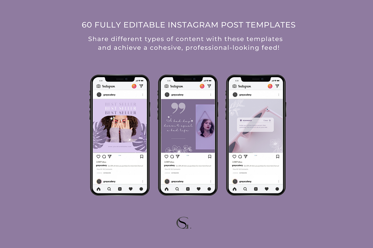 60 Purple Engagement Instagram Post, an Icon by GreyScaleNY