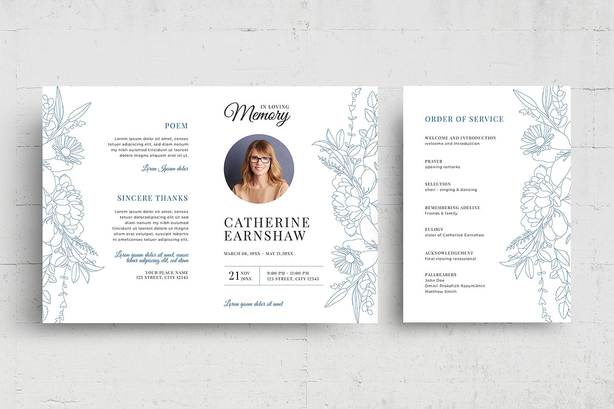 Funeral & Memorial Service Brochure, a Flyer Template by BrandPacks ...