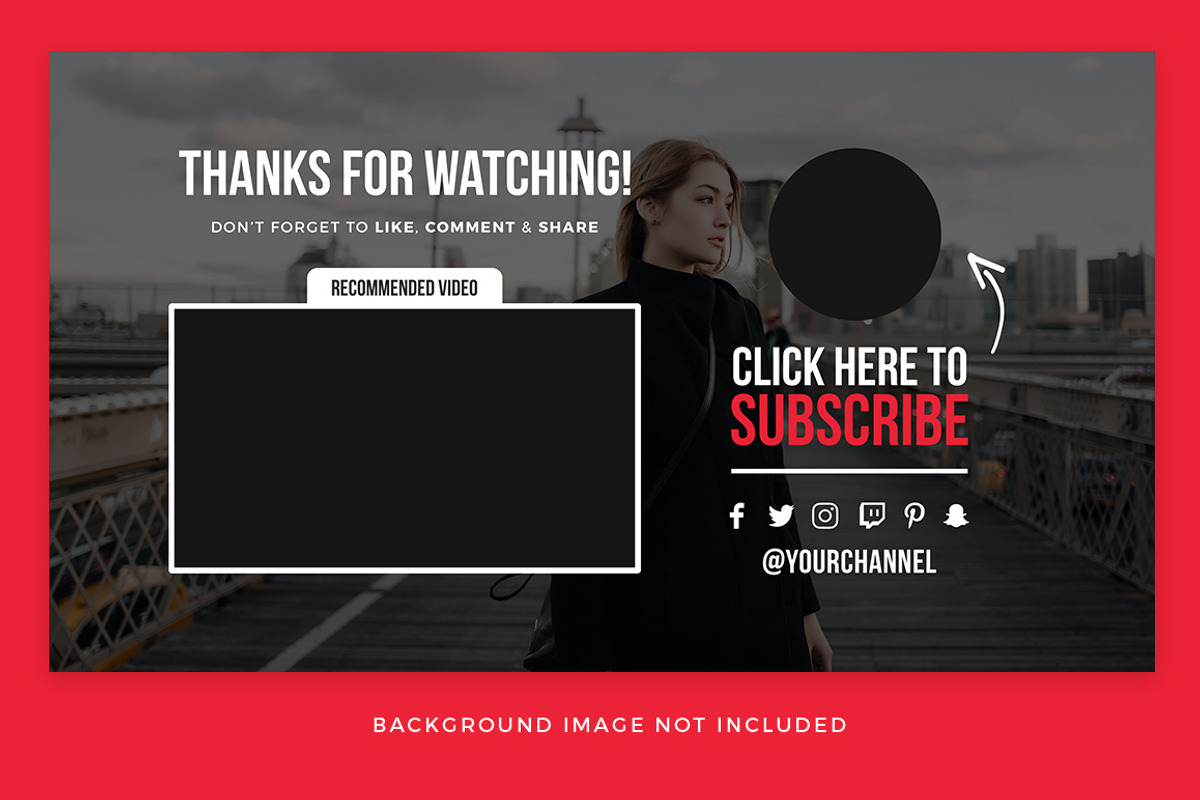 YouTube End Card Templates, a Social Media Template by Medialoot