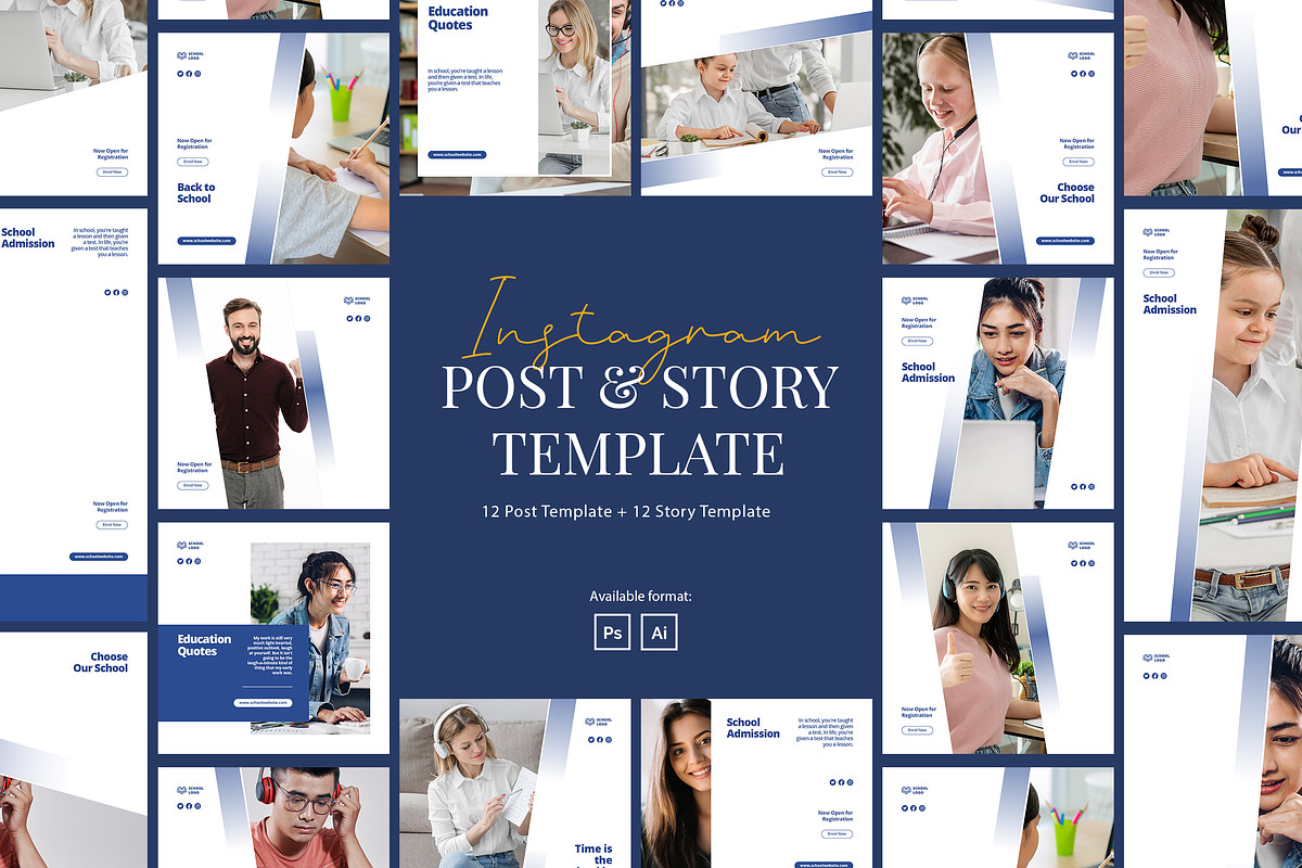 Bundle Education School Instagram, a Social Media Template by peterdraw