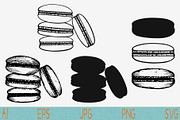 French Macaron, macaroon svg set, an Icon by FileVectorSVG
