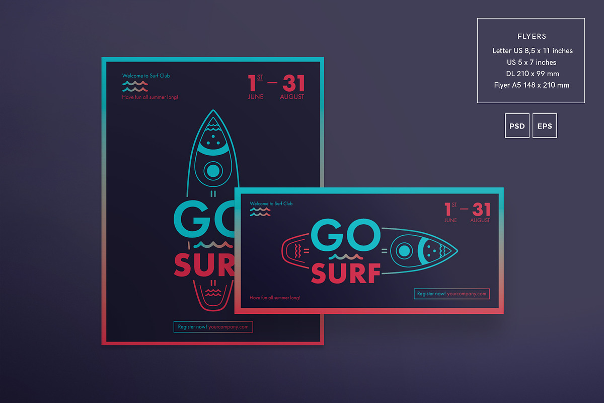 Promo Bundle | Go Surf, a Poster Template by Amber Graphics