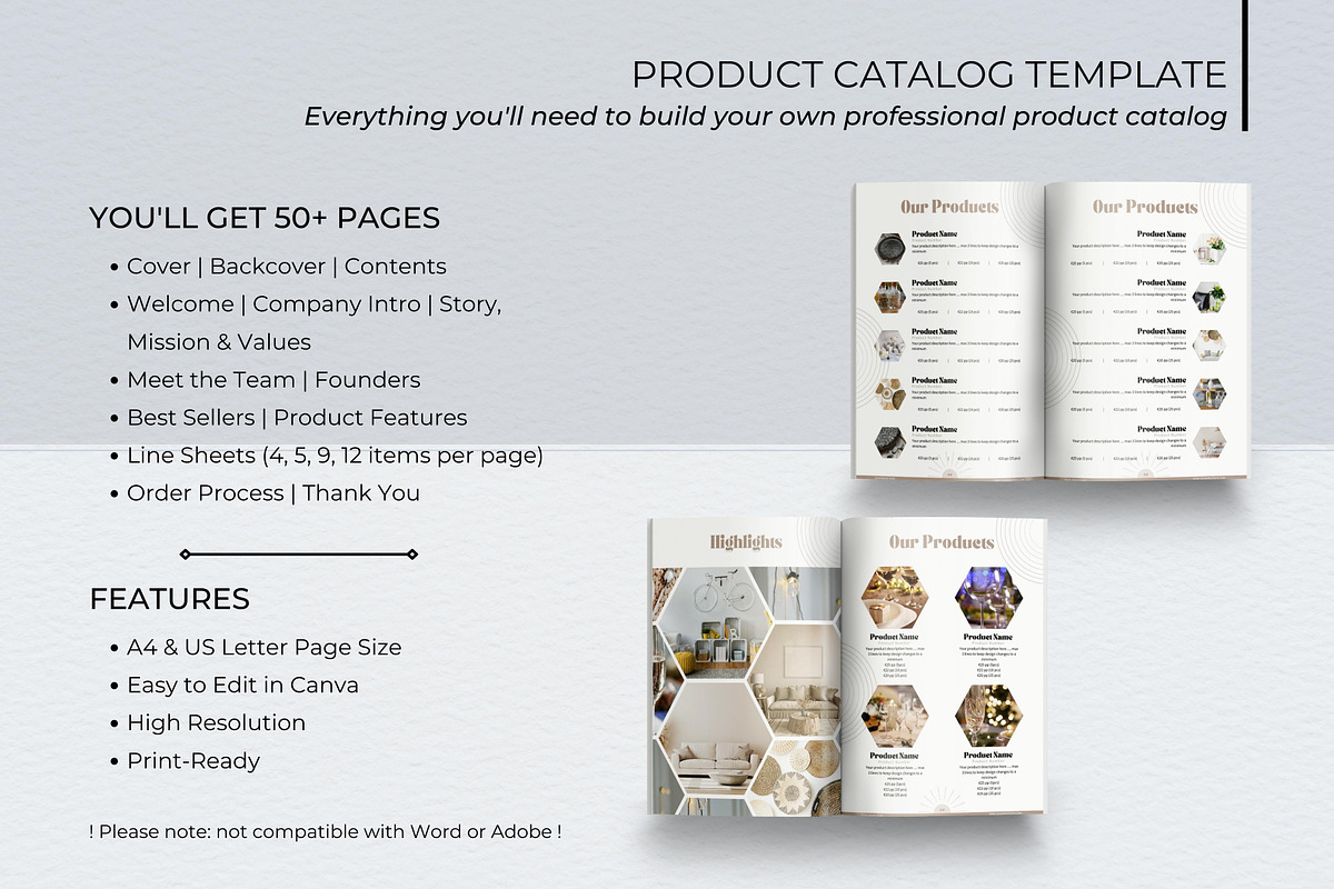 Product Catalog Canva Template | Creative Market