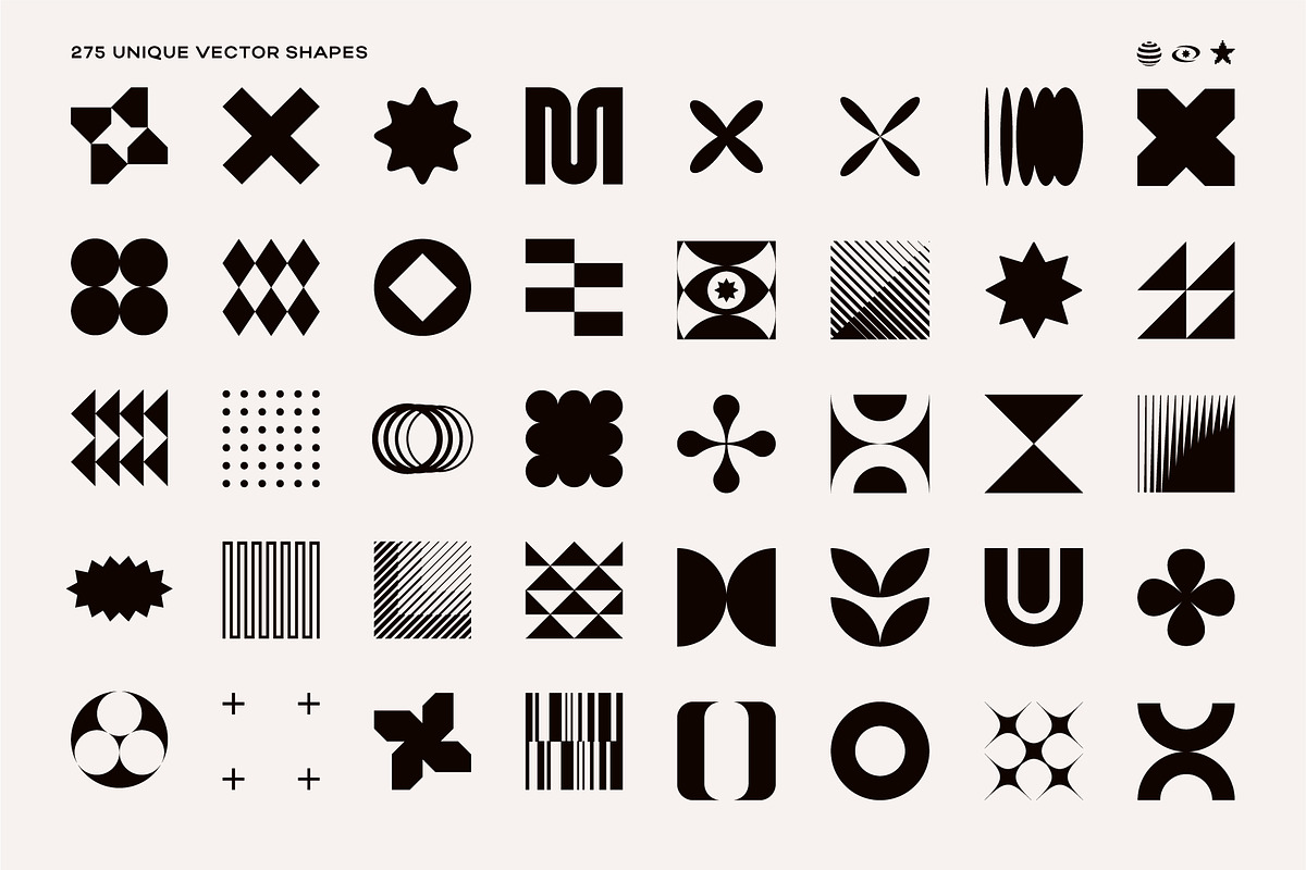275 Modern Geometric Vector Elements, an Object Graphic by Vecster