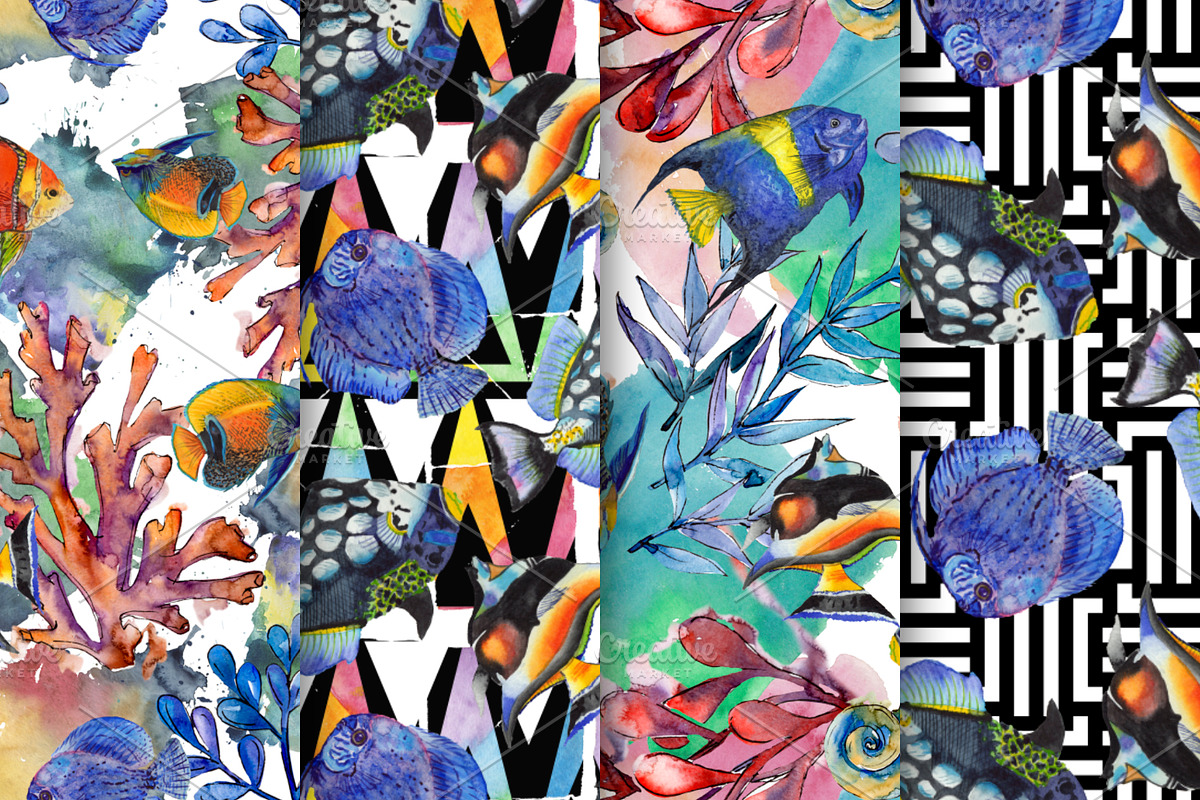 Fish illustration watercolor clipart, an Illustration by WatercolorPNG.com