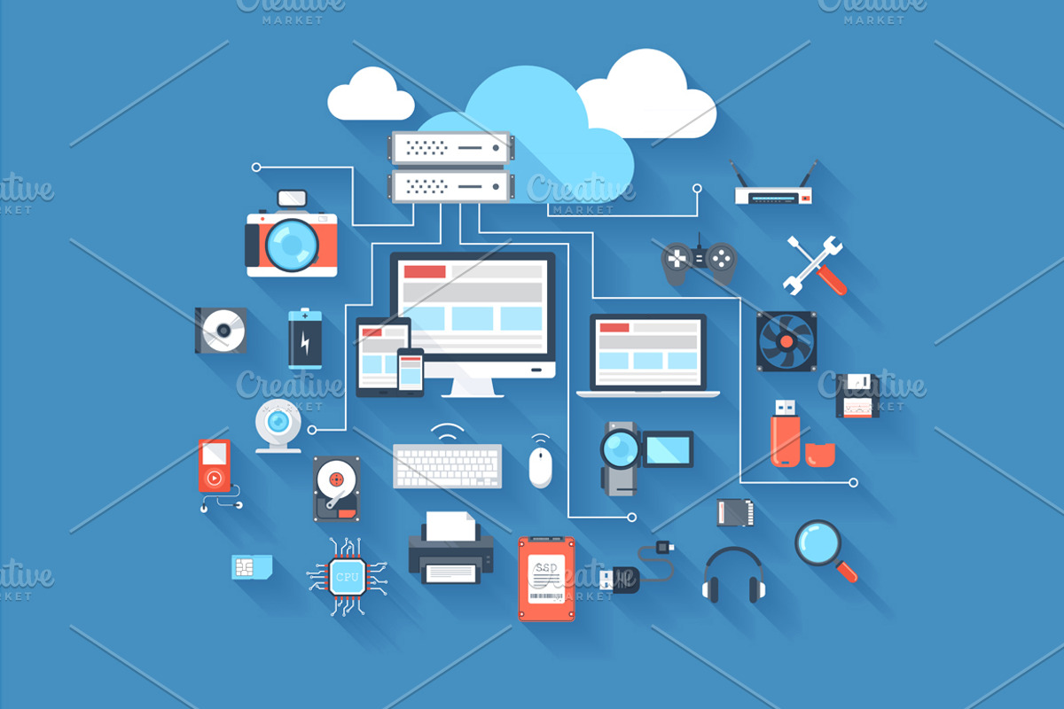 Hardware icons, a Technology Illustration by Maxim_Basinski