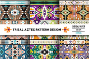 Geometric Boho Aztec Patterns, a Pattern Graphic by tomuato