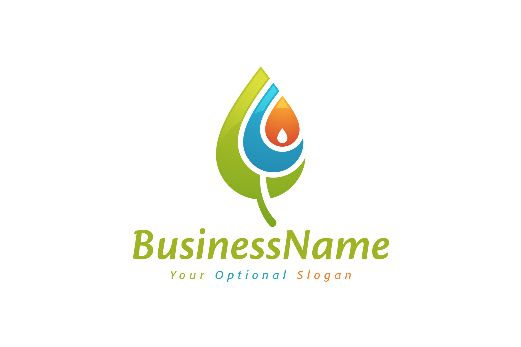 Renewable Energy Leaf Custom Logo