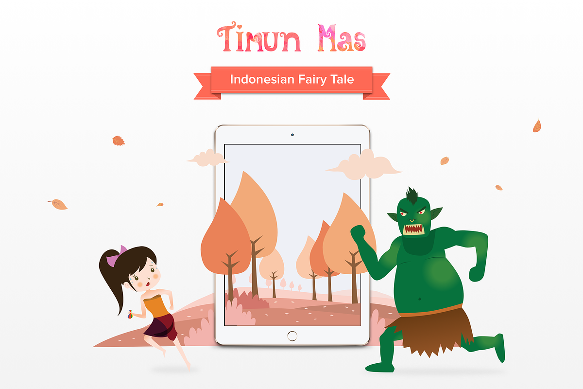 Timun Mas Folktale Characters, an Illustration by Creatornomic